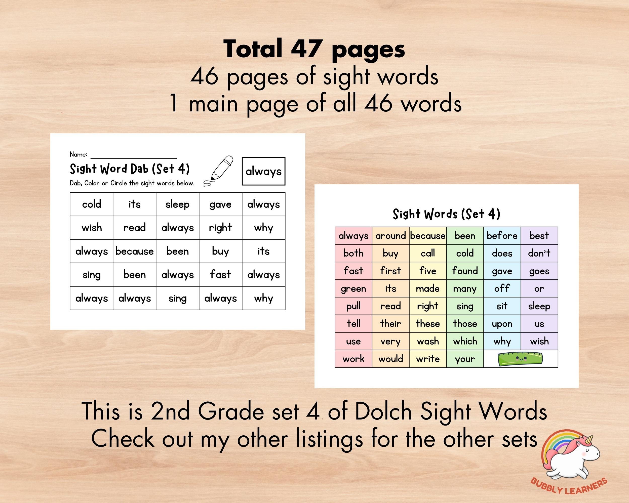 Sight Word Dab It Worksheet, Sight Word Activity, Printable Worksheets ...