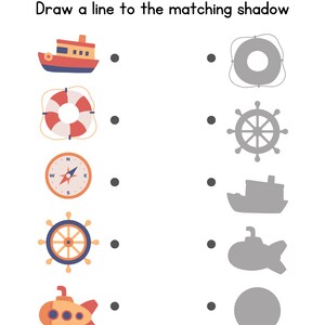 Shadow Matching Worksheets, Match the Picture, Kindergarten Preschool ...