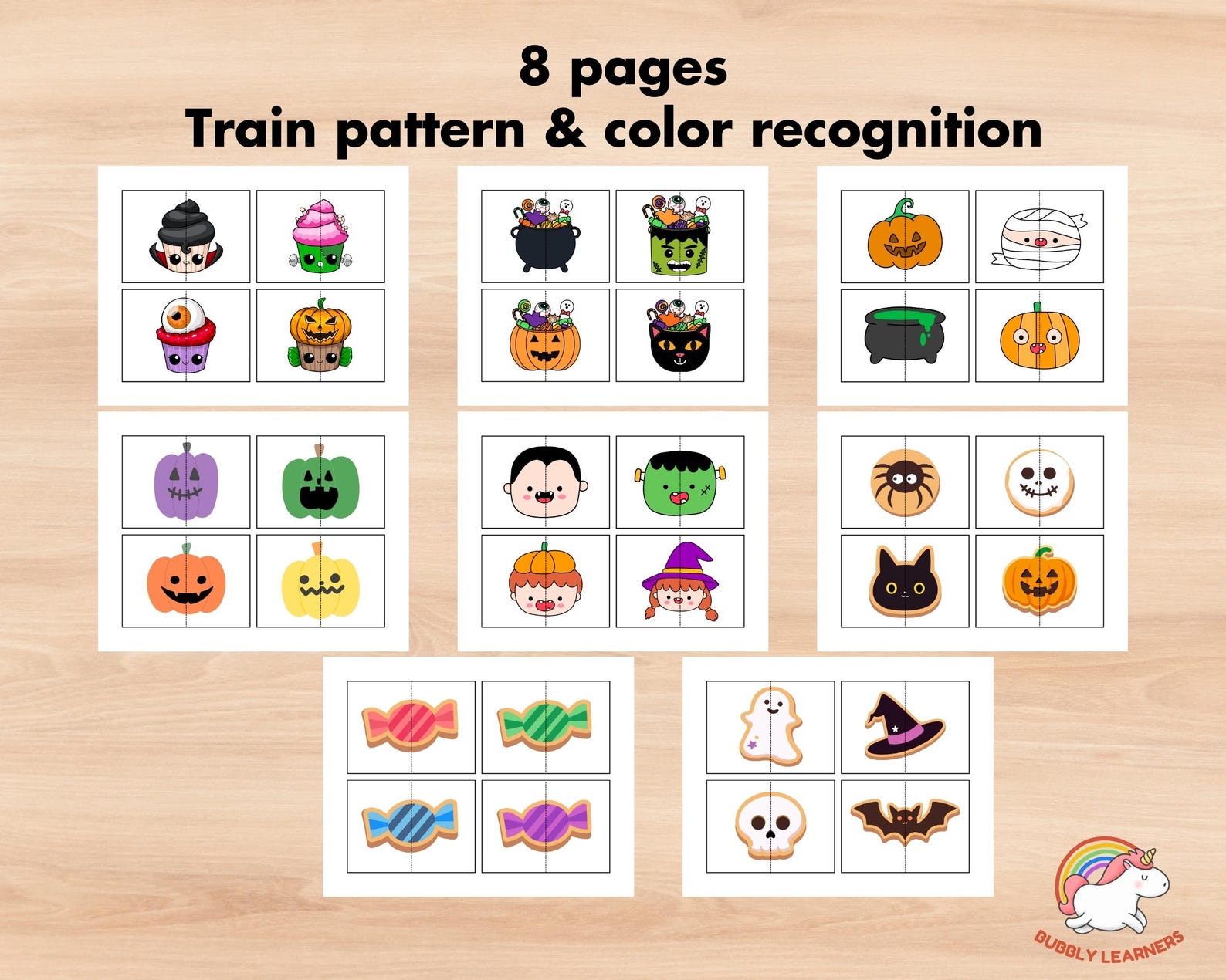 Halloween Memory Match Game, Complete the Pictures, Montessori ...