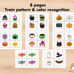 Halloween Memory Match Game, Complete the Pictures, Montessori ...