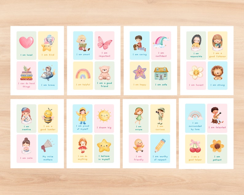 32 Affirmation Cards for Kids Printable Positive Affirmation Montessori ...