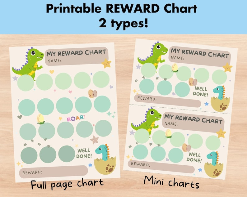 Printable Reward Chart Toddler Dinosaur, Kids Routine Tracker,reward ...