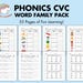 Phonics CVC Word Family Worksheet Bundle, Homeschool Kindergarten ...