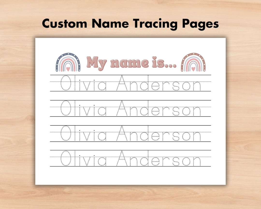 Custom Name Tracing Page, Handwriting Practice, Personalized Name Trace ...