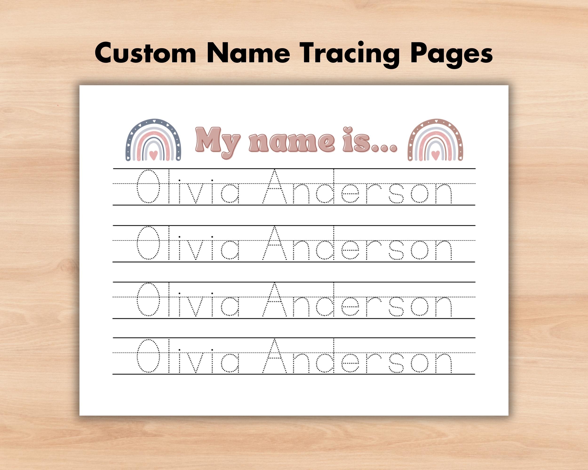 Custom Name Tracing Page, Handwriting Practice, Personalized Name Trace ...