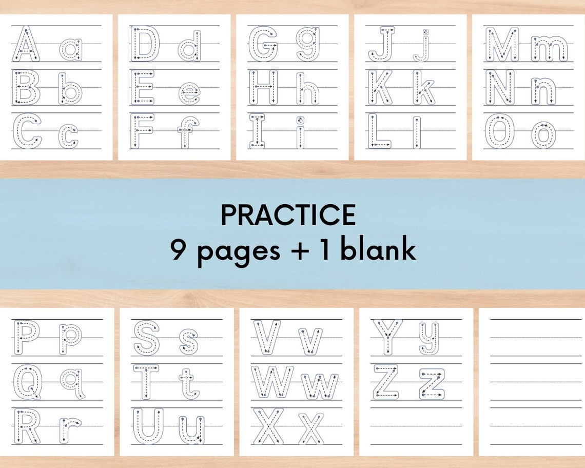 Preschool Alphabet Tracing Worksheets, Big ABC Trace Pages, Letters of ...