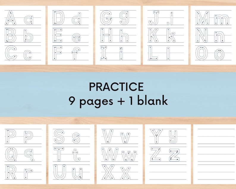 Preschool Alphabet Tracing Worksheets, Big ABC Trace Pages, Letters of ...