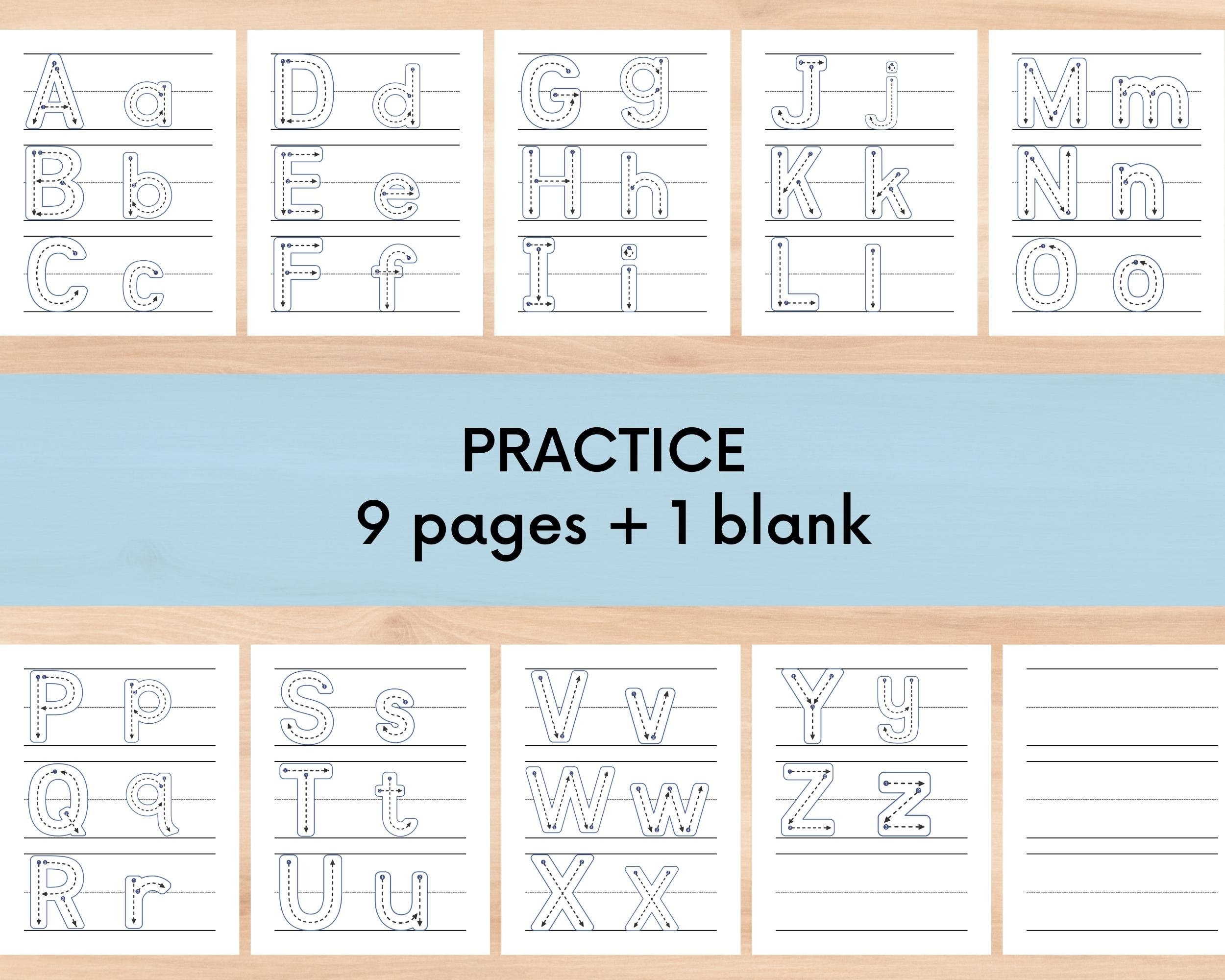 Preschool Alphabet Tracing Worksheets, Big ABC Trace Pages, Letters of ...