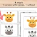 32 Animals Matching Game for Kids, Symmetry Puzzle, Match Picture Card ...