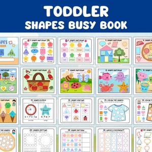Toddler Learning Binder, Shapes Matching Busybook, Shape Sorting Game ...