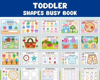 Toddler Learning Binder, Shapes Matching Busybook, Shape Sorting Game ...