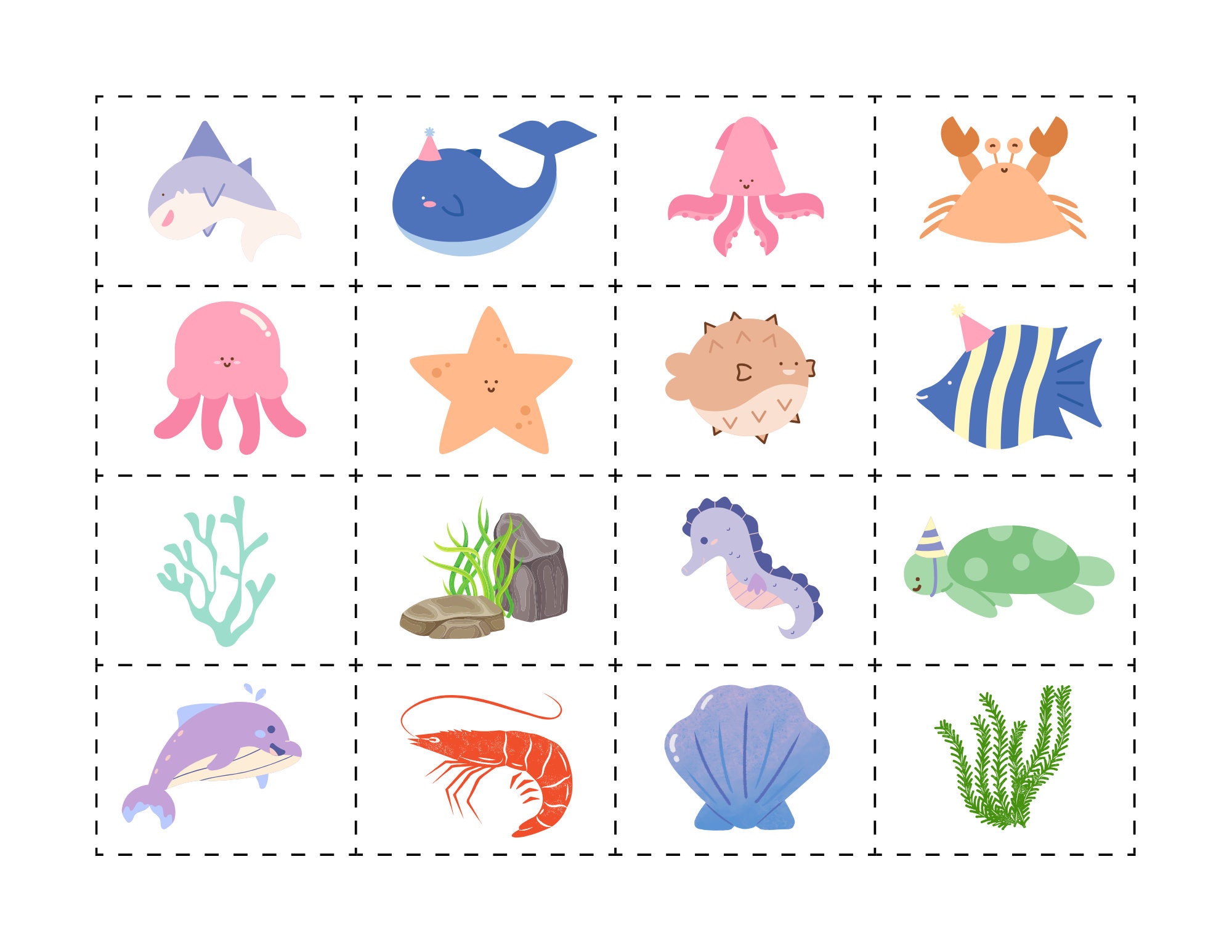 Under the Sea Scissors Cutting Practice Sheets, Printable Ocean Shapes ...