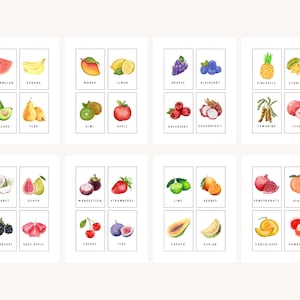 32 Fruits Flashcards Preschool Cards , Educational Printable Cards ...