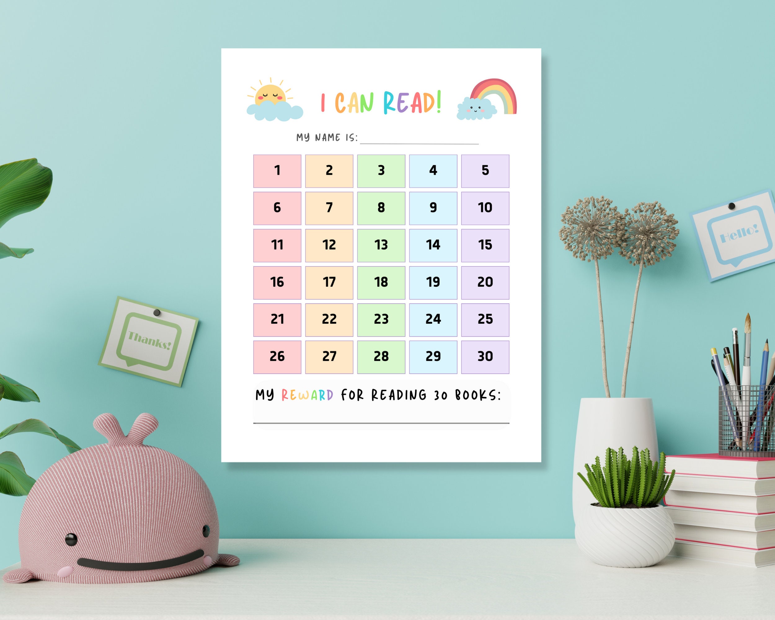 Printable Kids Reading Log Rainbow, Kids Book Tracker Bookmarks ...