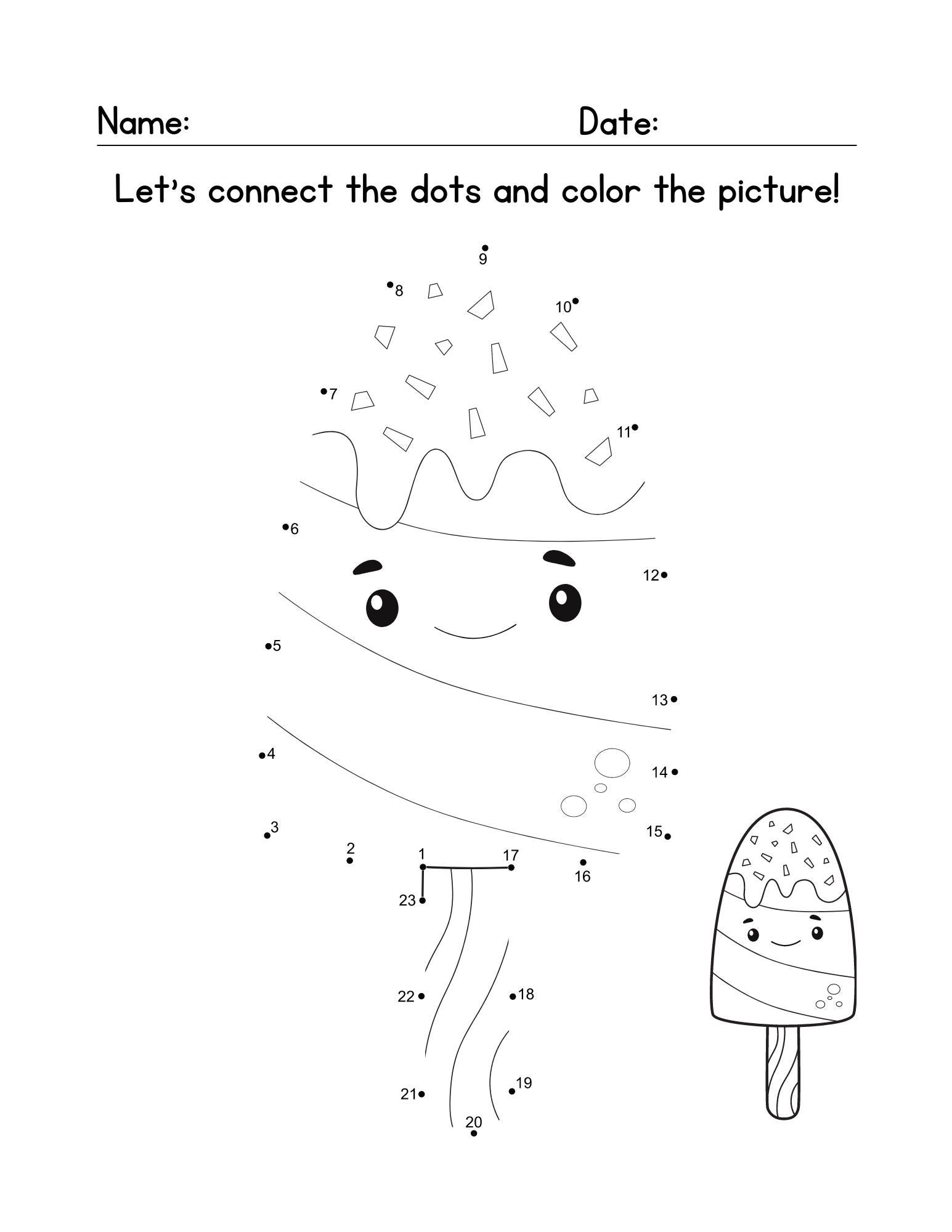 Dot to Dot Worksheet Connect the Dots Printable Pages, Preschool ...