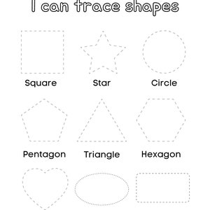 Preschool Shape Tracing, Basic Shape Tracing, Shape Tracing Worksheets ...