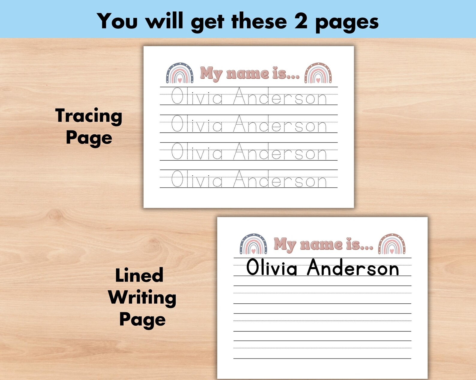 Custom Name Tracing Page, Handwriting Practice, Personalized Name Trace ...