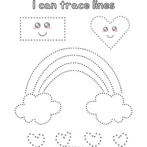50 Preschool Line Tracing Worksheets Bundle,lines Trace Pages Printable ...