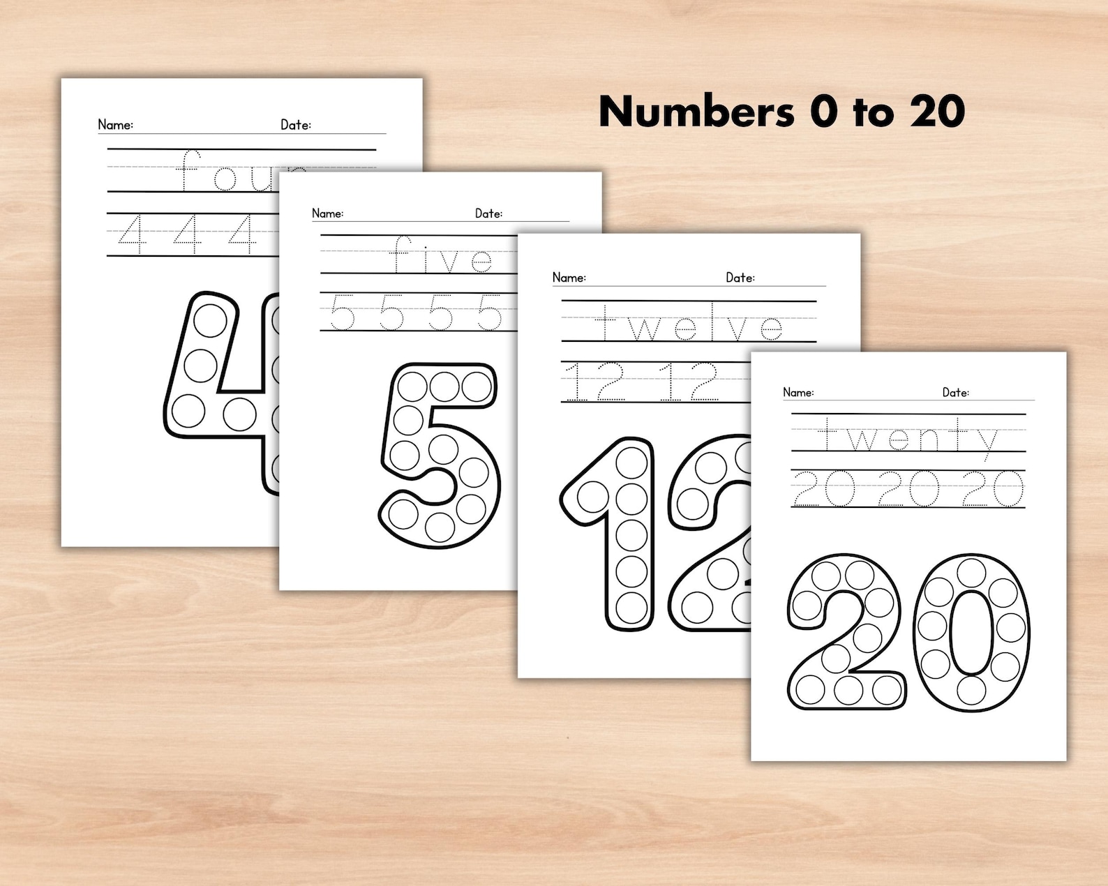 Numbers Dot Marker Printable Coloring Pages, Do a Dot Activity, Number ...