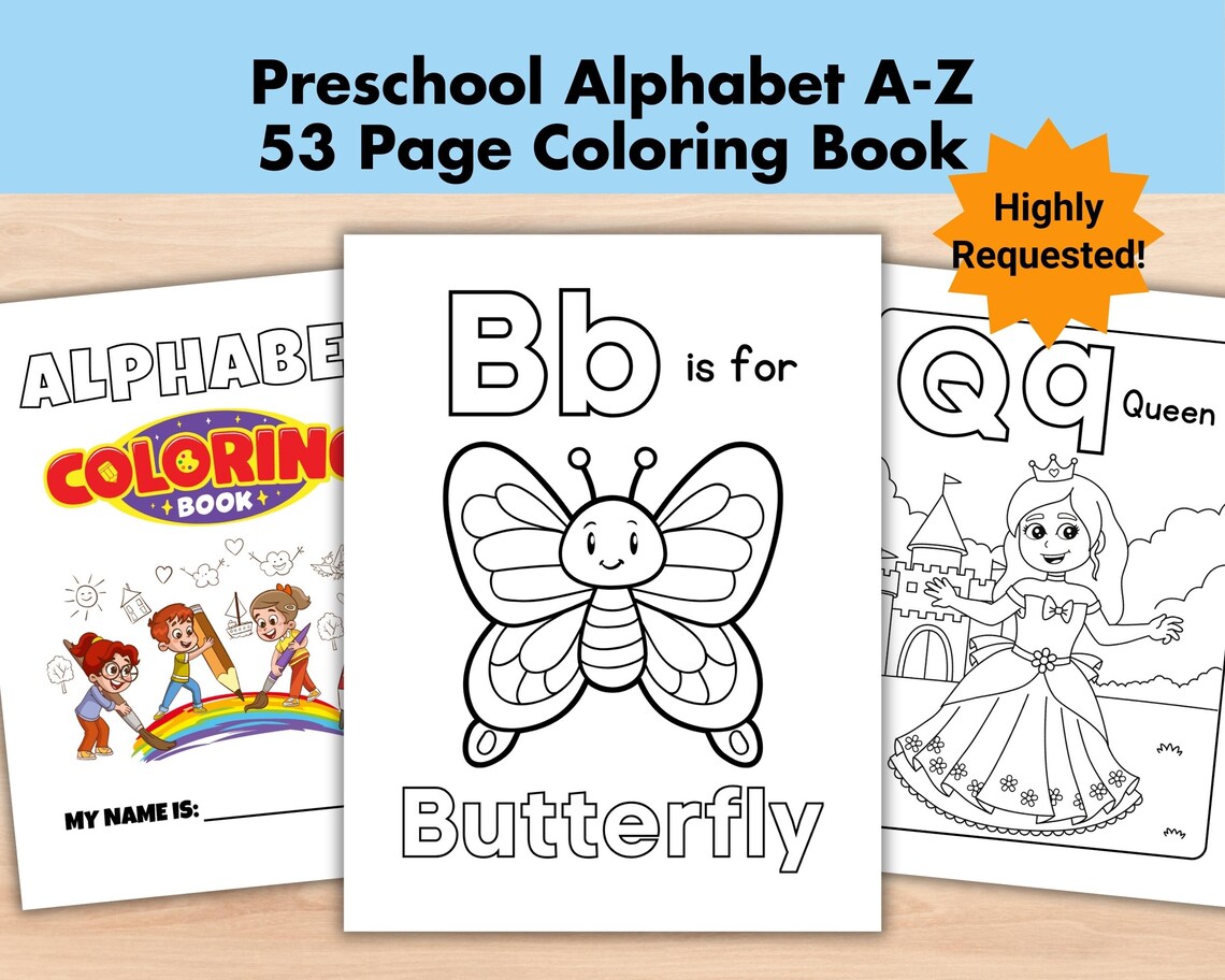 53 Alphabet Coloring Pages, Printable Preschool Activity, Letter of the ...