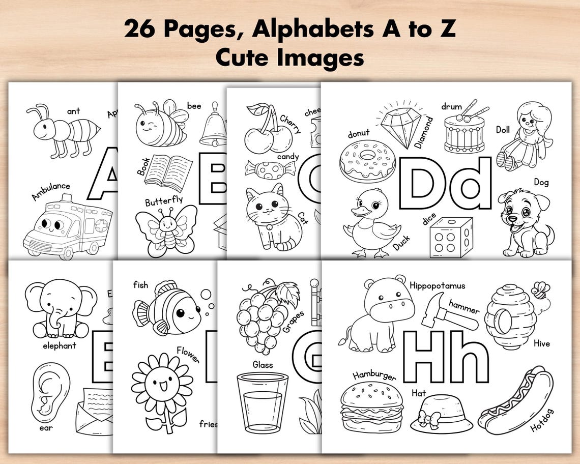 26 Alphabet Coloring Pages, Preschool Coloring Page, Preschool ...