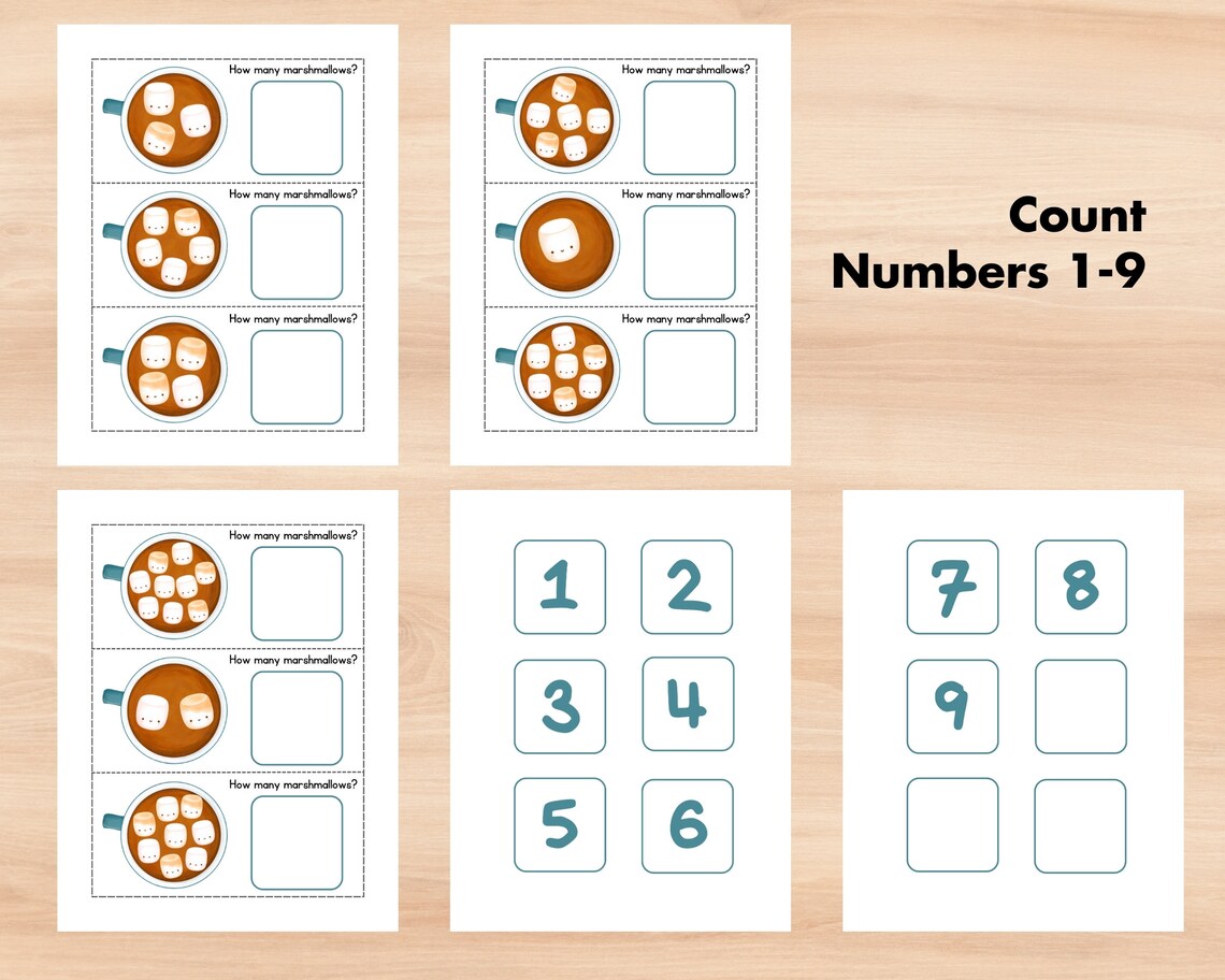 Counting Marshmallows Maths Worksheet, Printable Worksheet, Homeschool ...