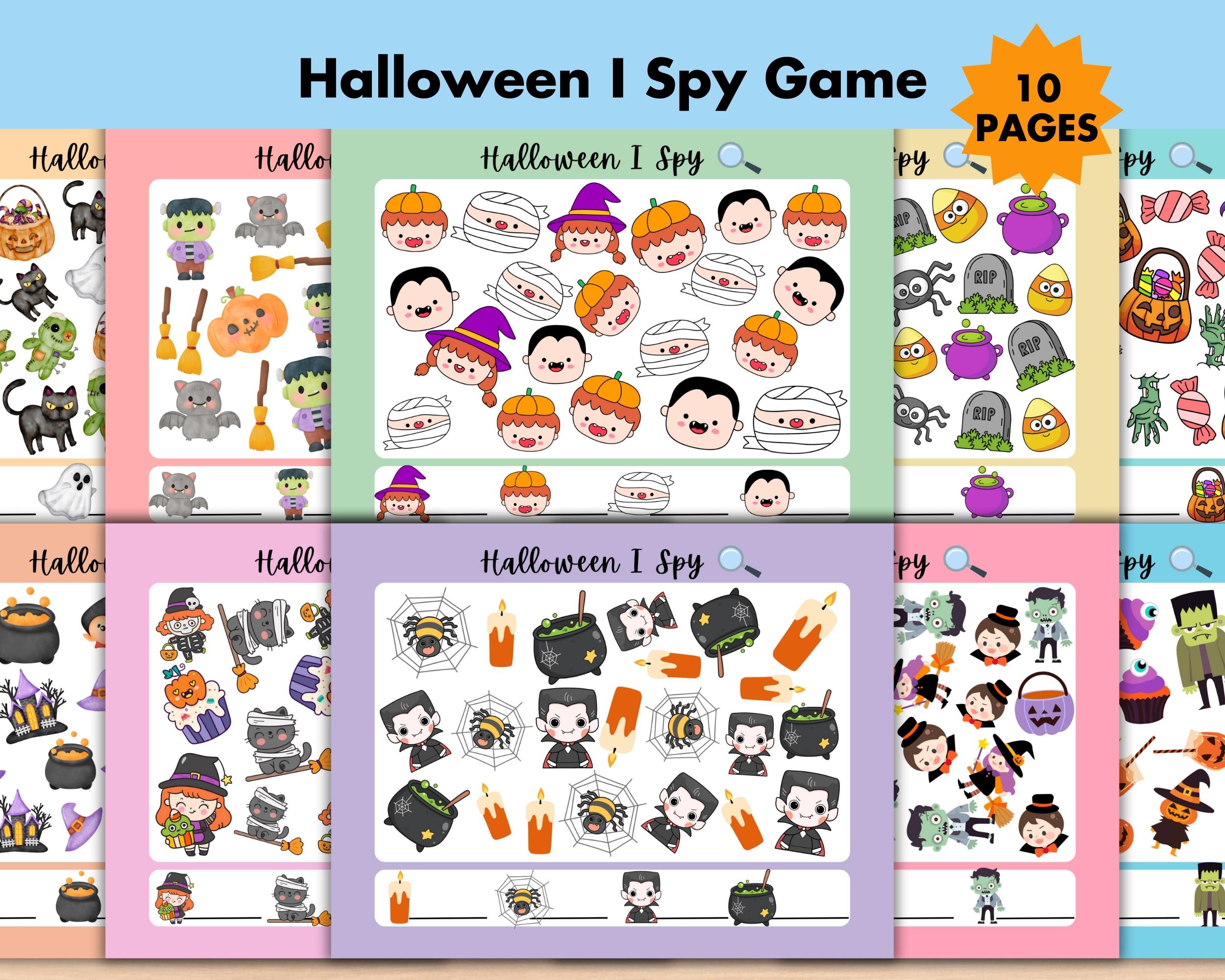 Halloween I Spy Game Bundle, Kids Printable Activity Set, Look and Find ...