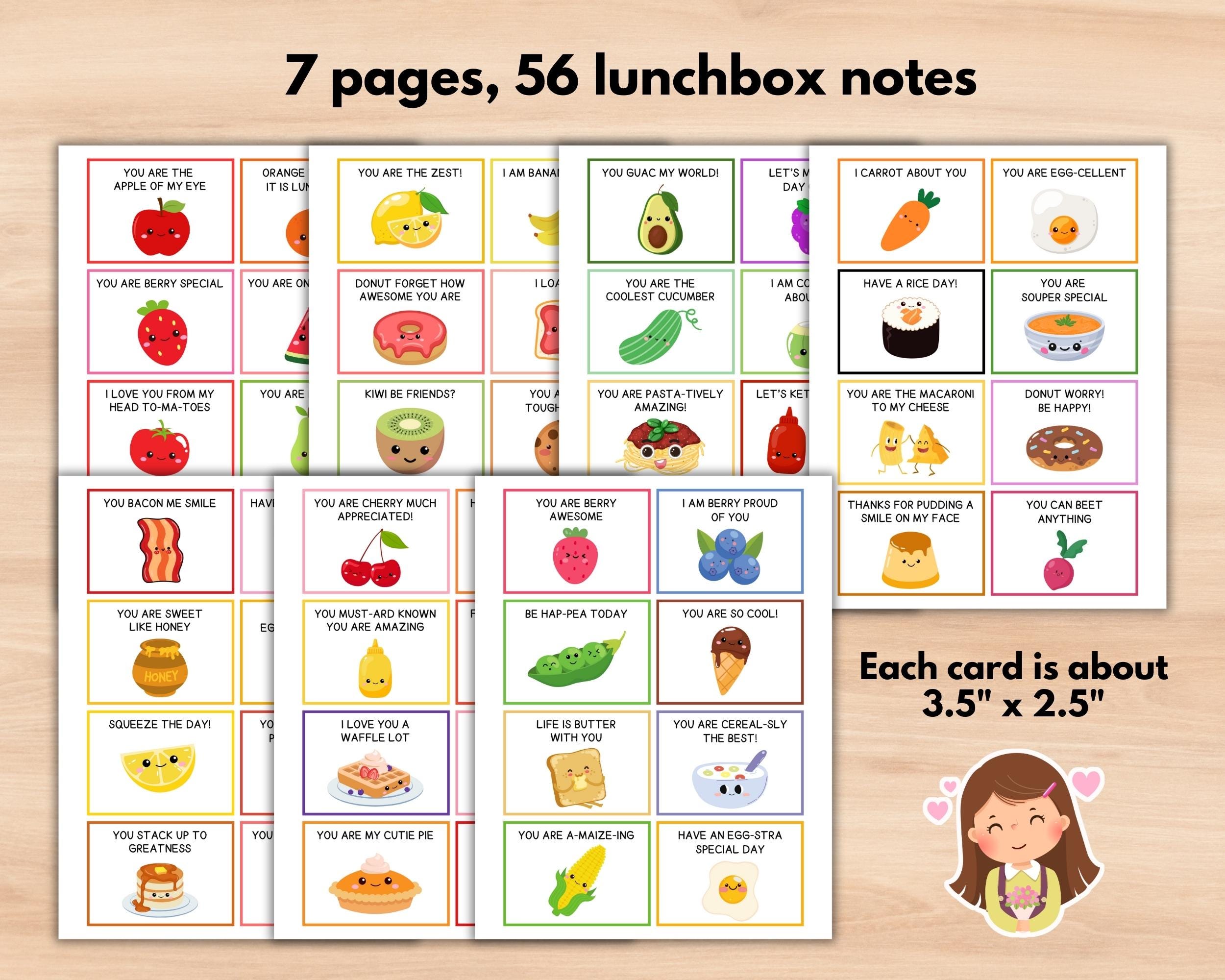 Funny Lunchbox Note Card, Funny Food Puns Jokes, Printable Lunch Note ...