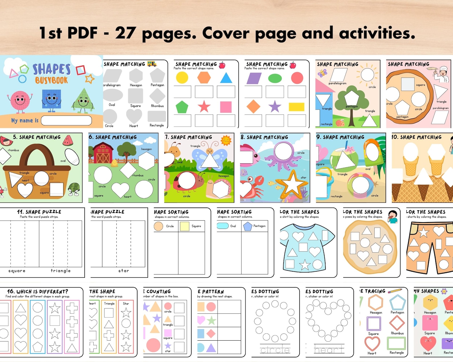 Toddler Learning Binder,shapes Matching Busybook, Shape Sorting Game ...