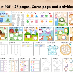 Toddler Learning Binder, Shapes Matching Busybook, Shape Sorting Game ...