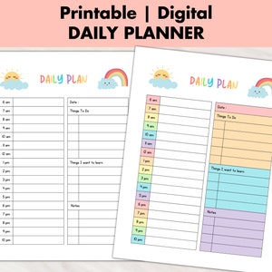 Magical Rainbow Kids Calendar Printable, Homeschool Toddler Schedule ...