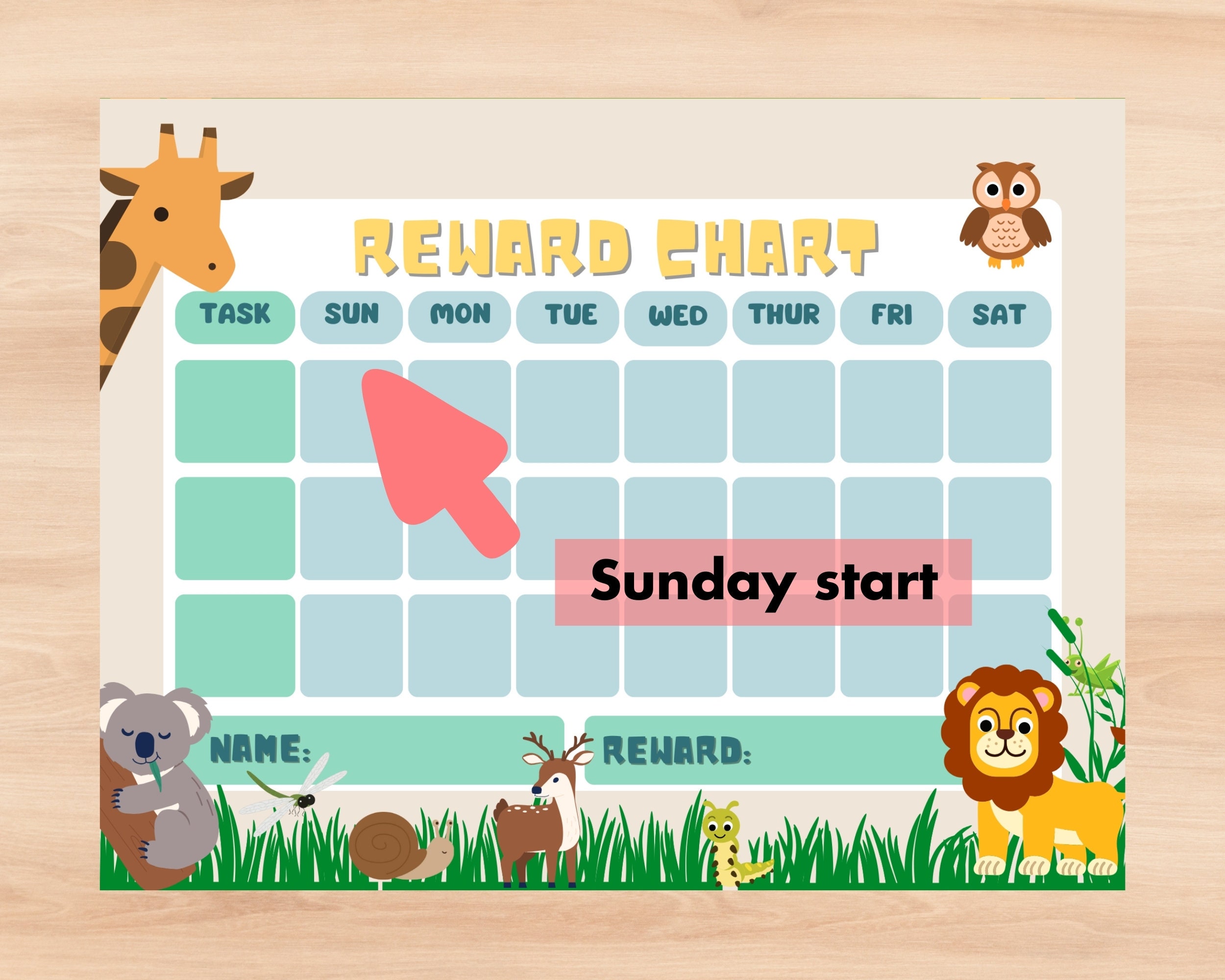 Animal Reward Chart Toddler, Zoo Potty Training, Printable Sticker ...