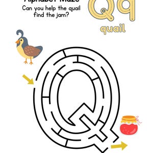 Printable Alphabet Maze Worksheets for Kids, Letter Maze Puzzle Game ...