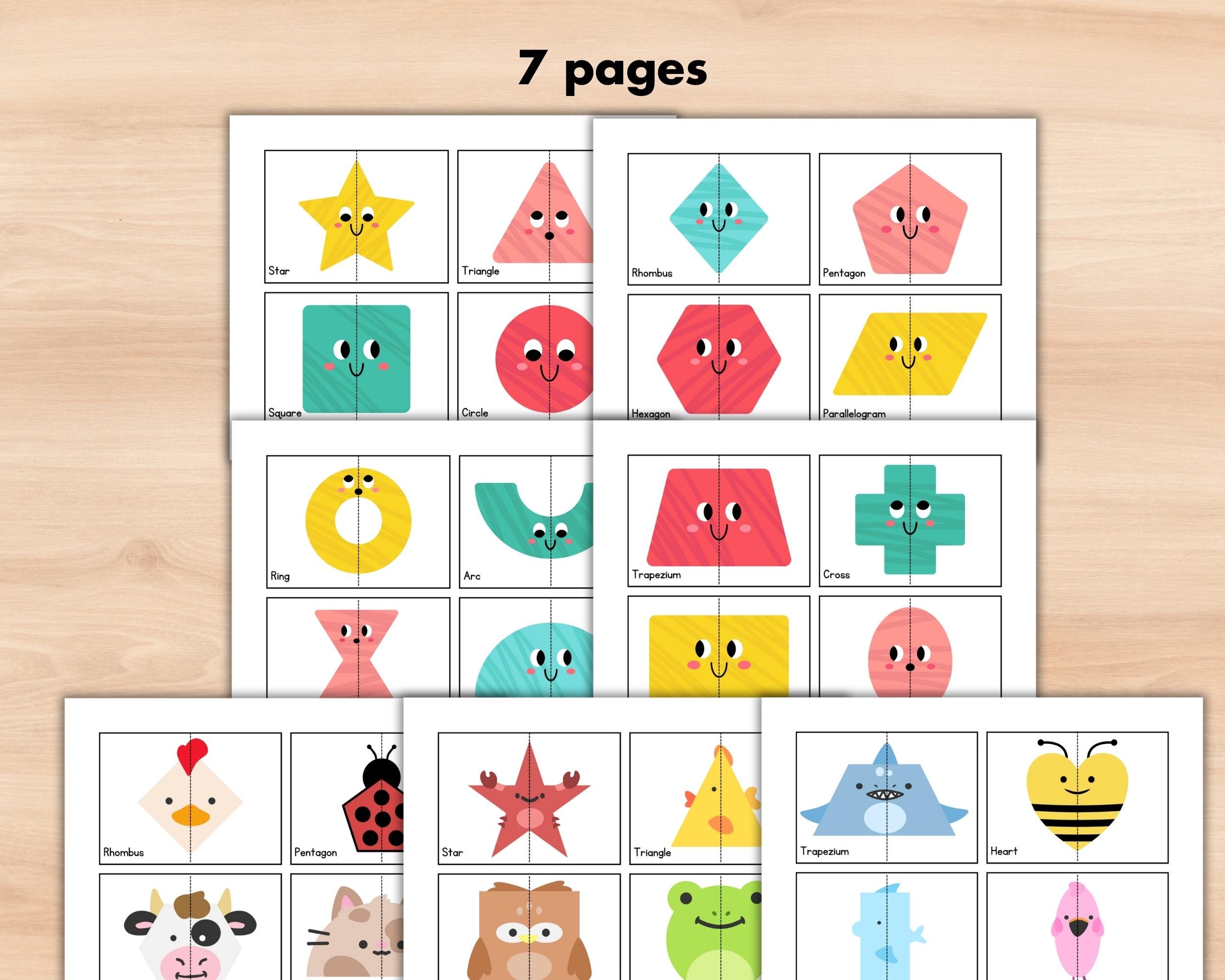 Shape Matching Game for Kids, Preschool Math Shape Symmetry Puzzle ...