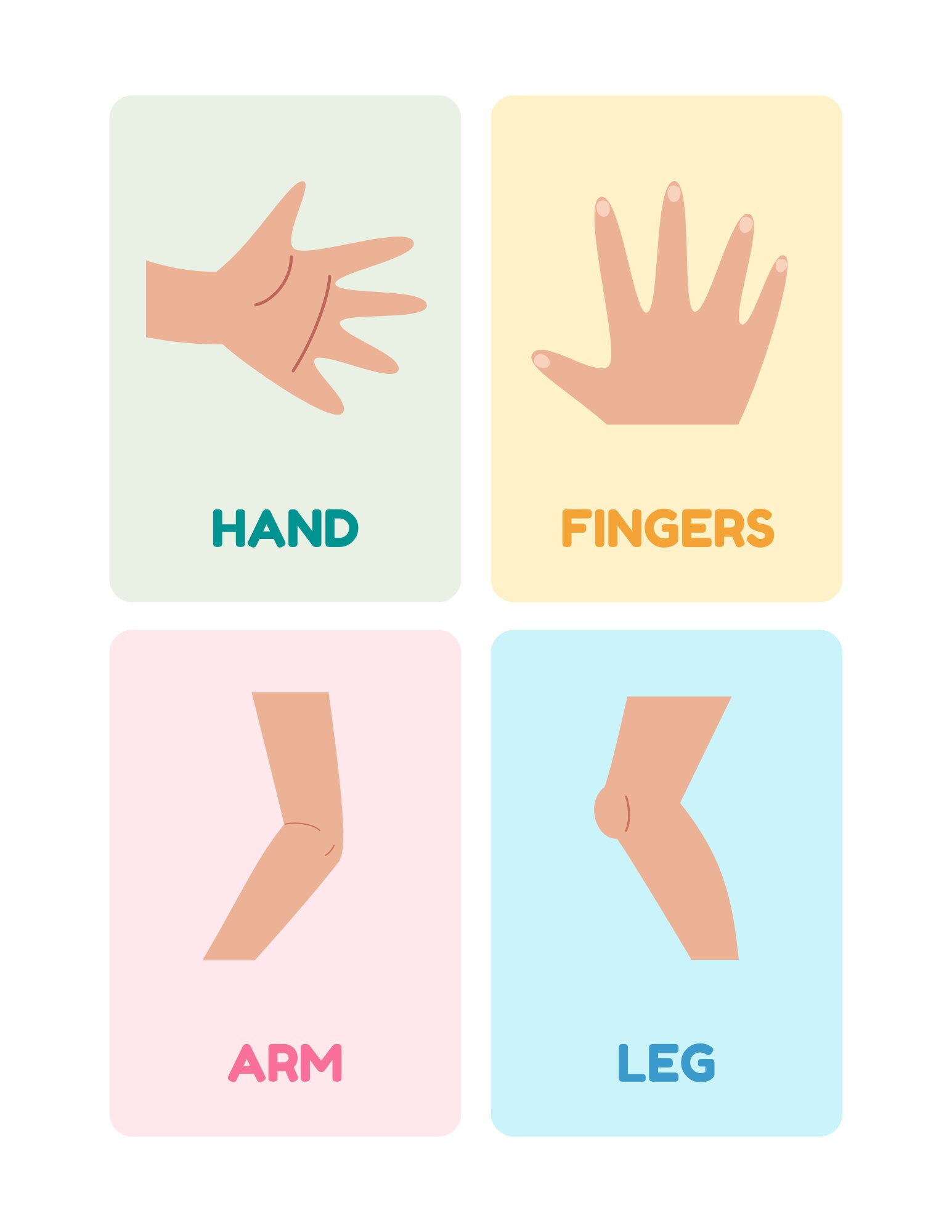 32 Body Parts Flashcards, Printable Montessori Flash Cards,pre-school ...