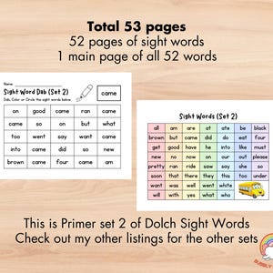 Sight Word Dab It Worksheet, Sight Word Activity, Kindergarten ...