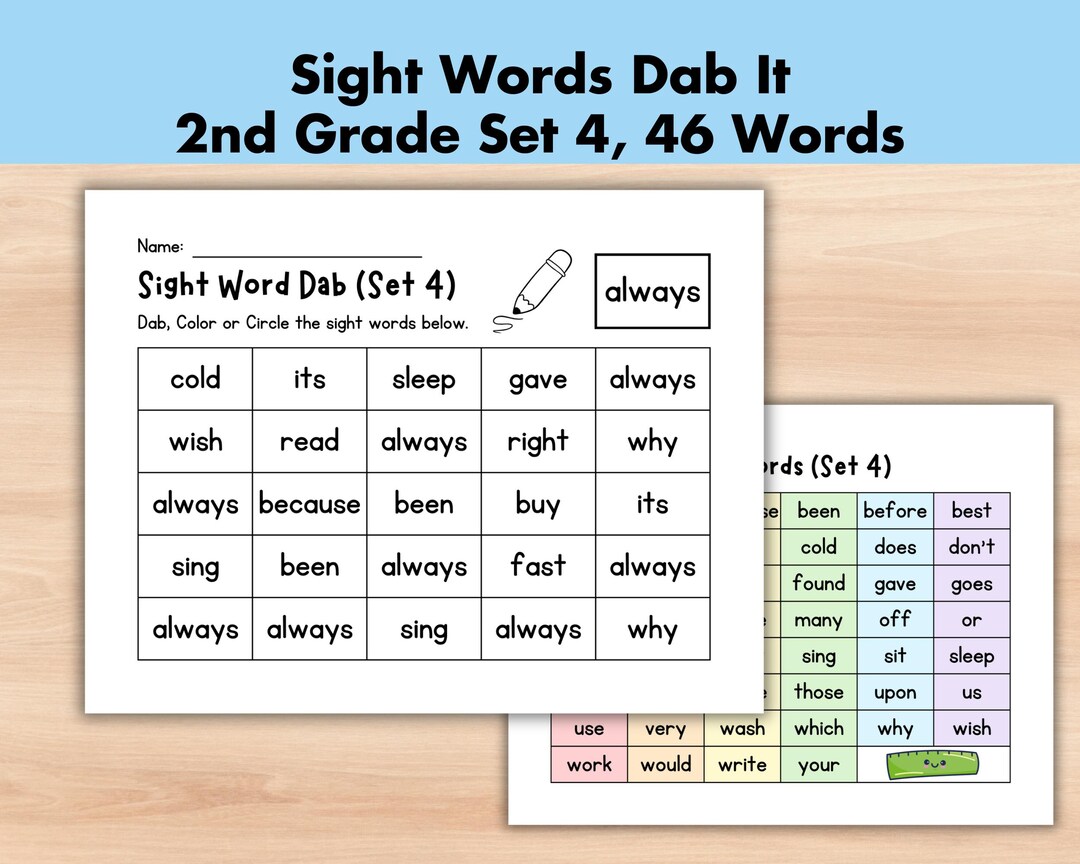 Sight Word Dab It Worksheet, Sight Word Activity, Printable Worksheets ...