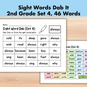 Sight Word Dab It Worksheet, Sight Word Activity, Printable Worksheets ...