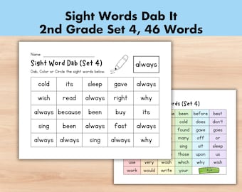 Sight Word Dab It Worksheet, Sight Word Activity, Printable Worksheets ...