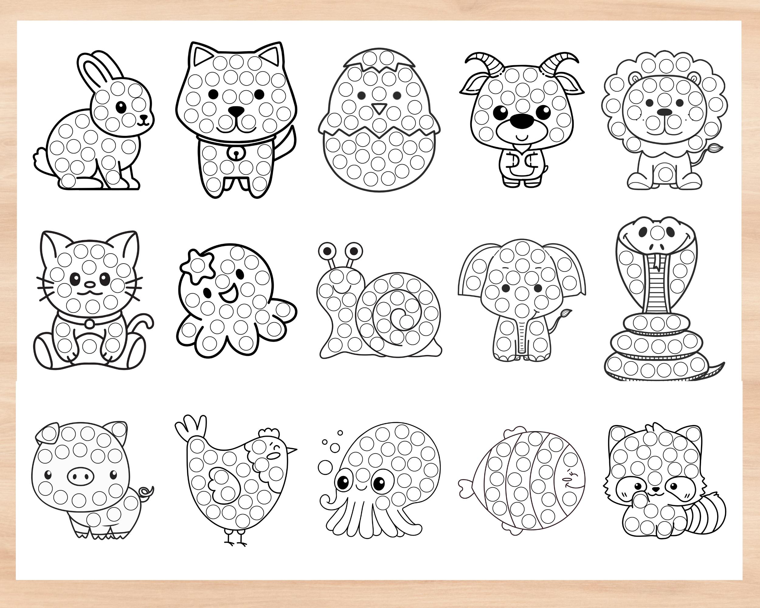 Animal Dot Marker Coloring Page, Do a Dot Activity, Printable Dab It ...