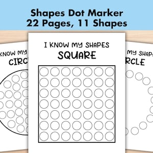 Preschool Shape Dot Marker Worksheet, Fine Motor Skill Printable ...
