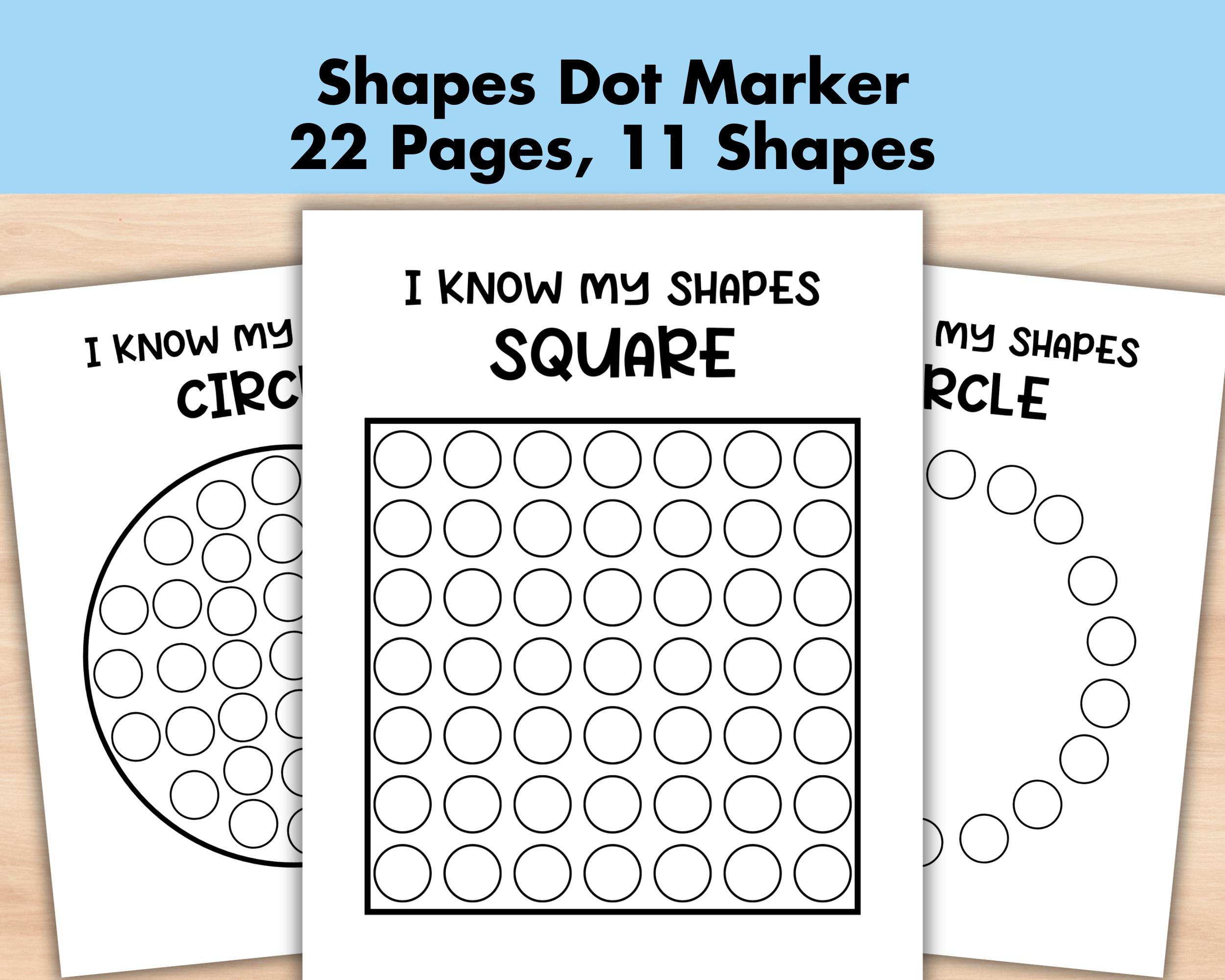 Preschool Shape Dot Marker Worksheet, Fine Motor Skill Printable ...