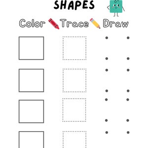 Printable Draw the Shape, Learn Shapes, Shape Tracing, Shape Drawing ...