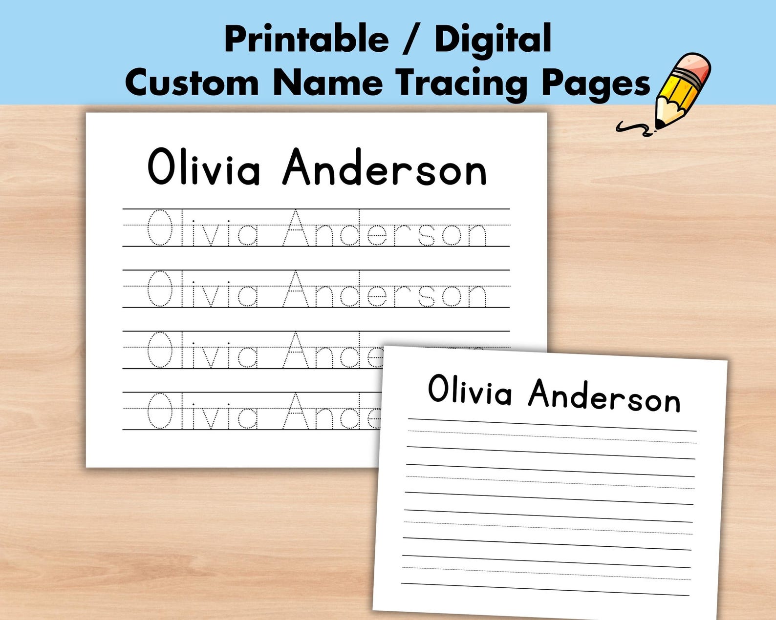 Pre-k Custom Name Tracing Worksheet, Personalized Name Trace ...