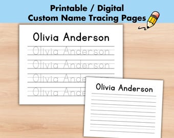 Pre-k Custom Name Tracing Worksheet - Etsy