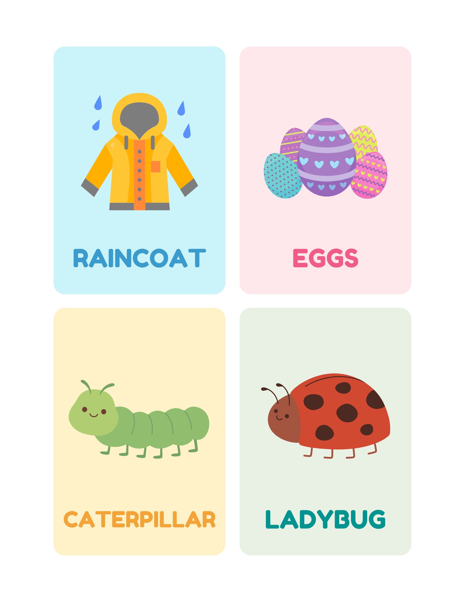 32 Spring Flashcards, Season Vocabulary Nature Cards, Printable ...