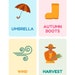 28 Autumn Flashcards, Fall Vocabulary Nature Cards, Printable ...