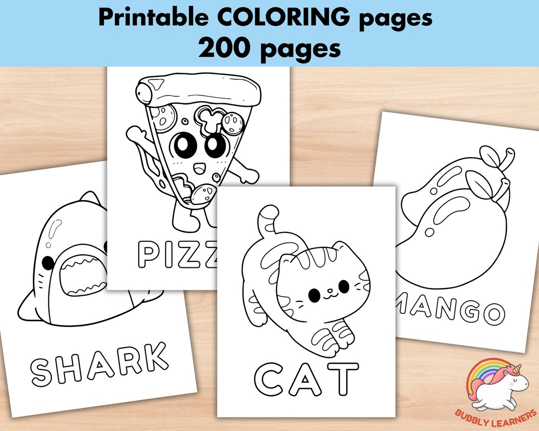 200 Printable Coloring Pages for Kids, Toddlers Coloring Sheets ...