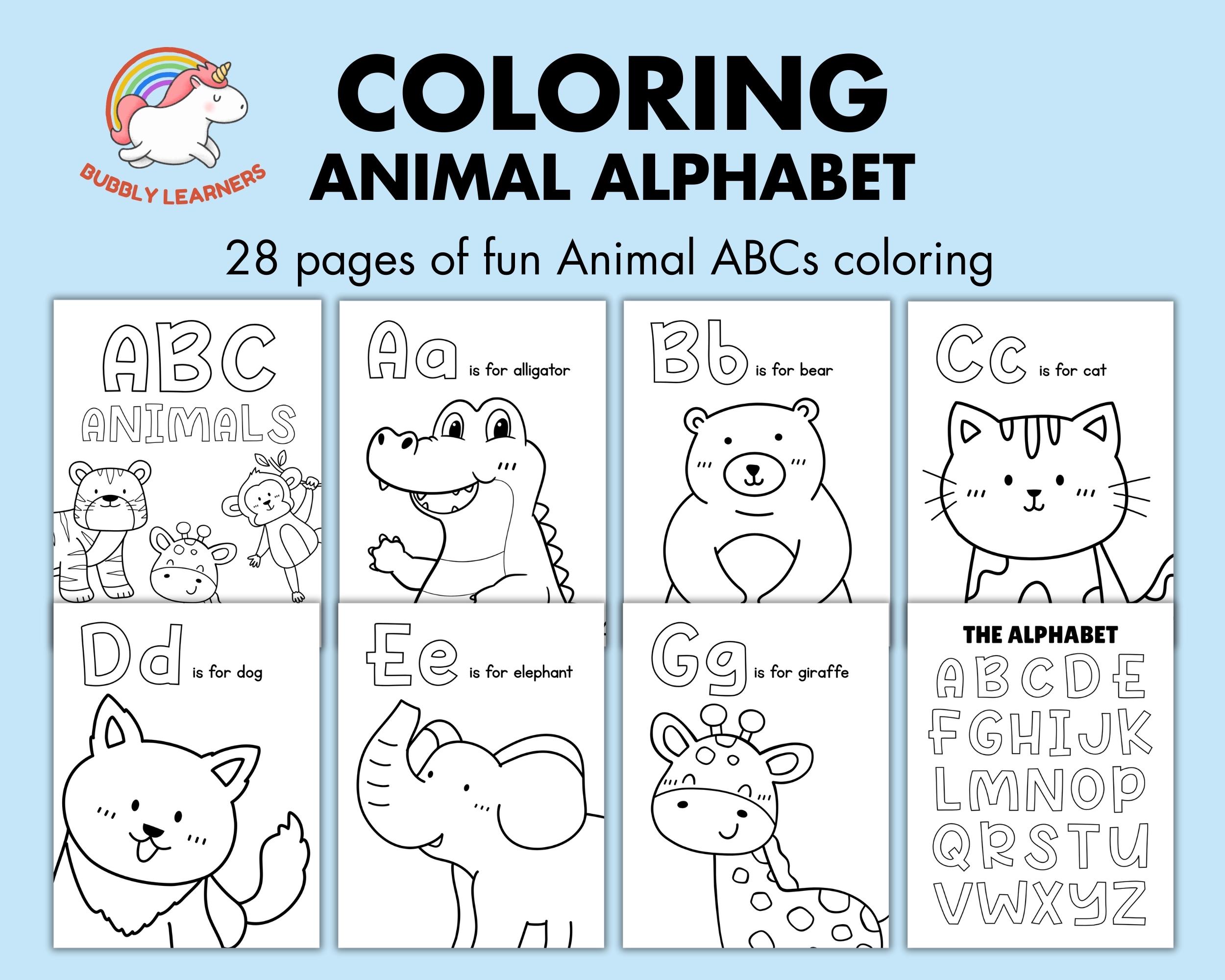 Big ABC Coloring Pages, Animal Alphabet Preschool Color of the Week ...