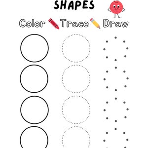 Printable Draw the Shape, Learn Shapes, Shape Tracing, Shape Drawing ...